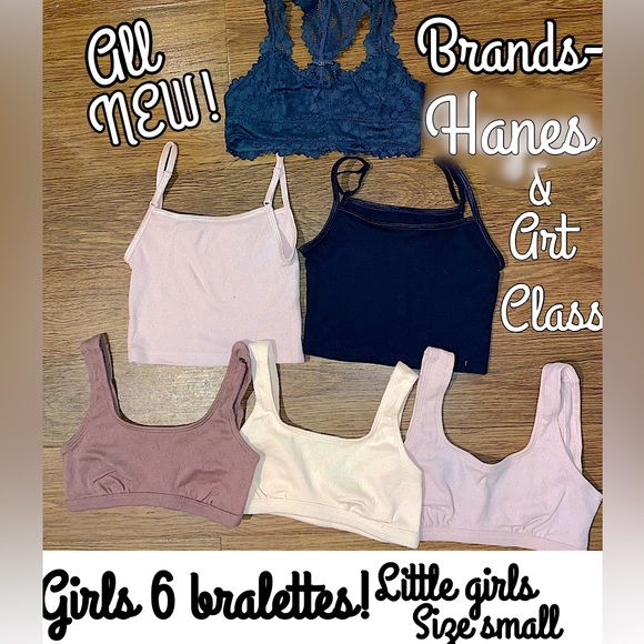 art class | Accessories | Little Girls Bralette Cami 6 Item Lot New ...
